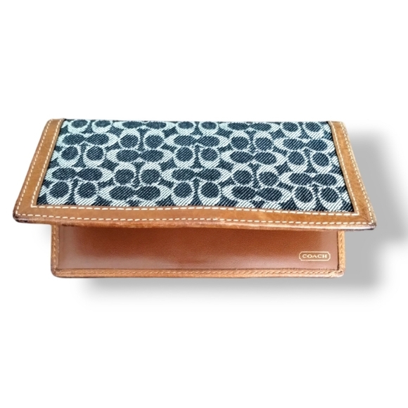 Coach | Bags | Coach Bifold Checkbook Cover In Signature Canvas | Poshmark